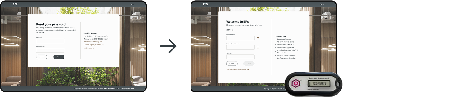 Help logging in - EFG International